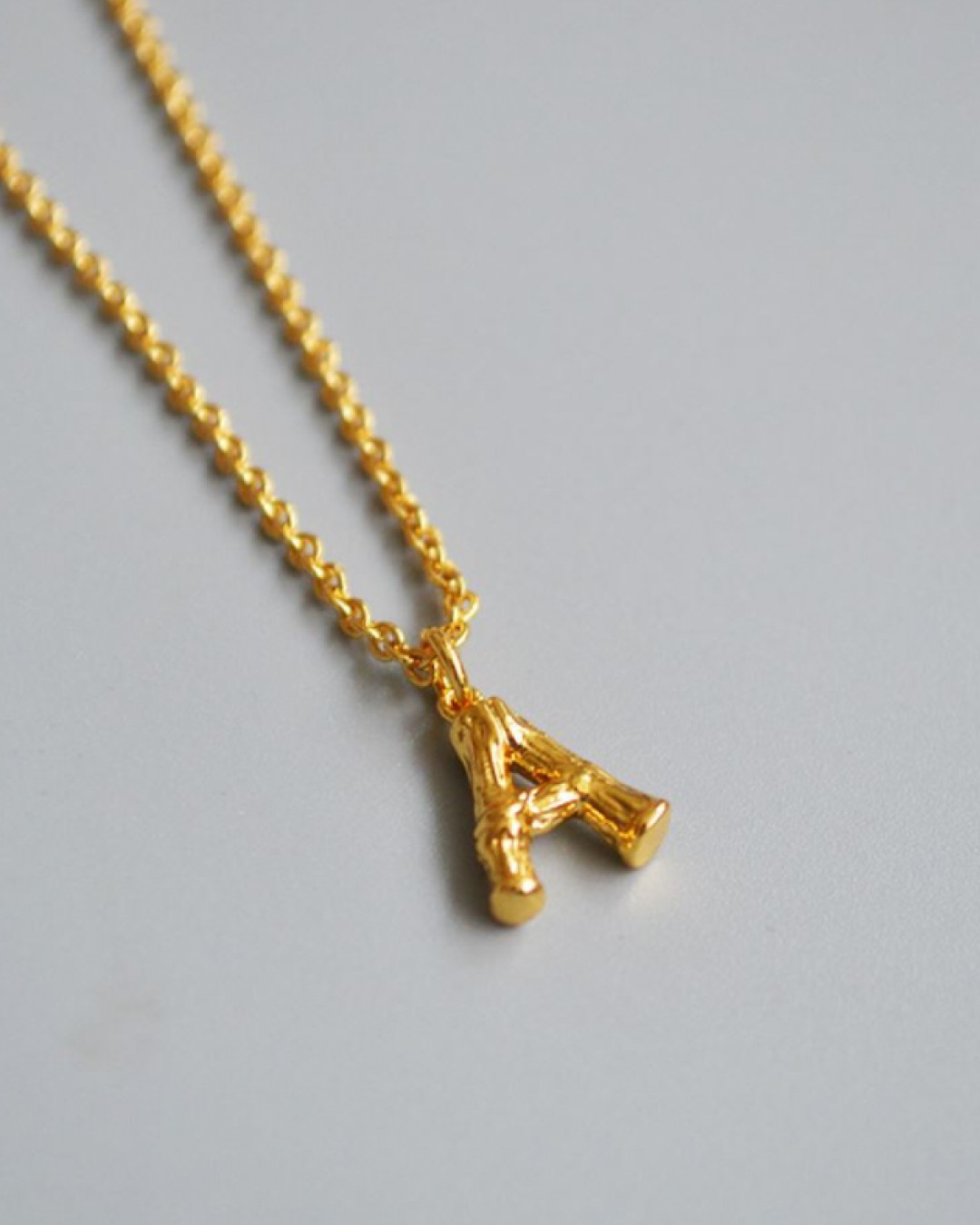 Gold Letter A Initial Pendant Necklace | INXSKY