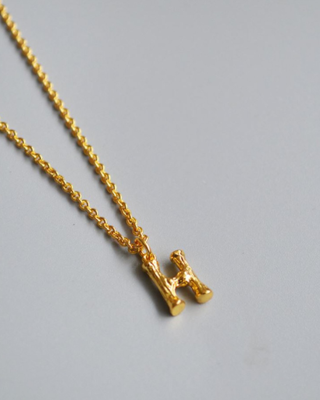 Gold Letter H Initial Pendant Necklace | INXSKY